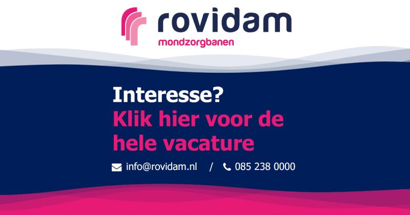 Vacature Tandarts | regio Alphen | 1 dag (regio Breda/ Tilburg) - Rovidam